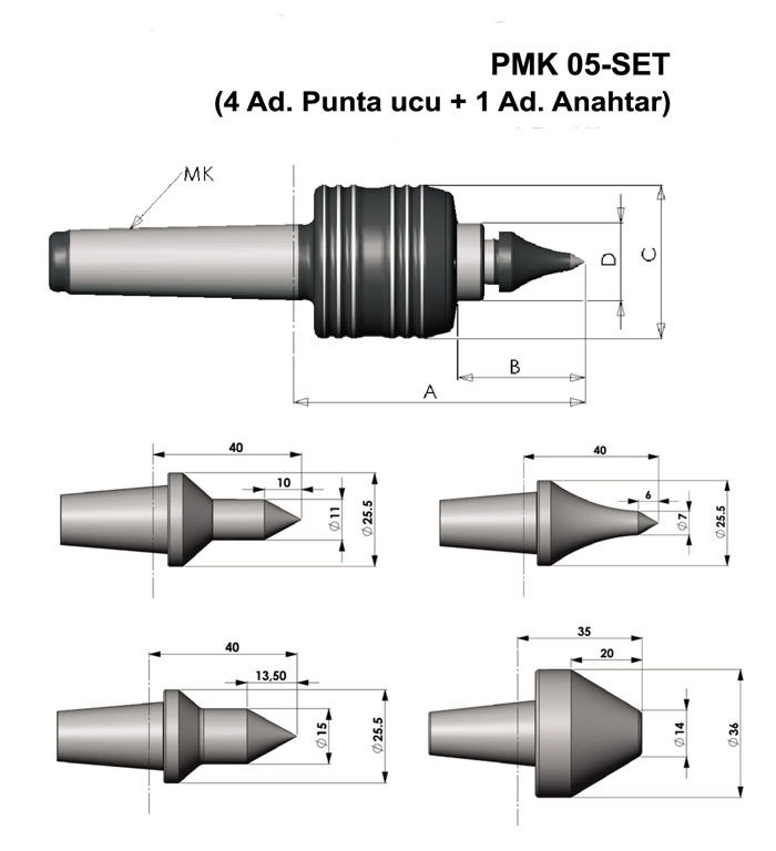 PMK05 - PMK-SET TAKMA UÇLU CNC DÖNER PUNTA _ (MK4-MK5)